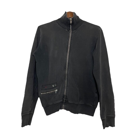 Diesel | Jackets & Coats | Diesel Mens Large Zip Up Faded Black Jacket ...